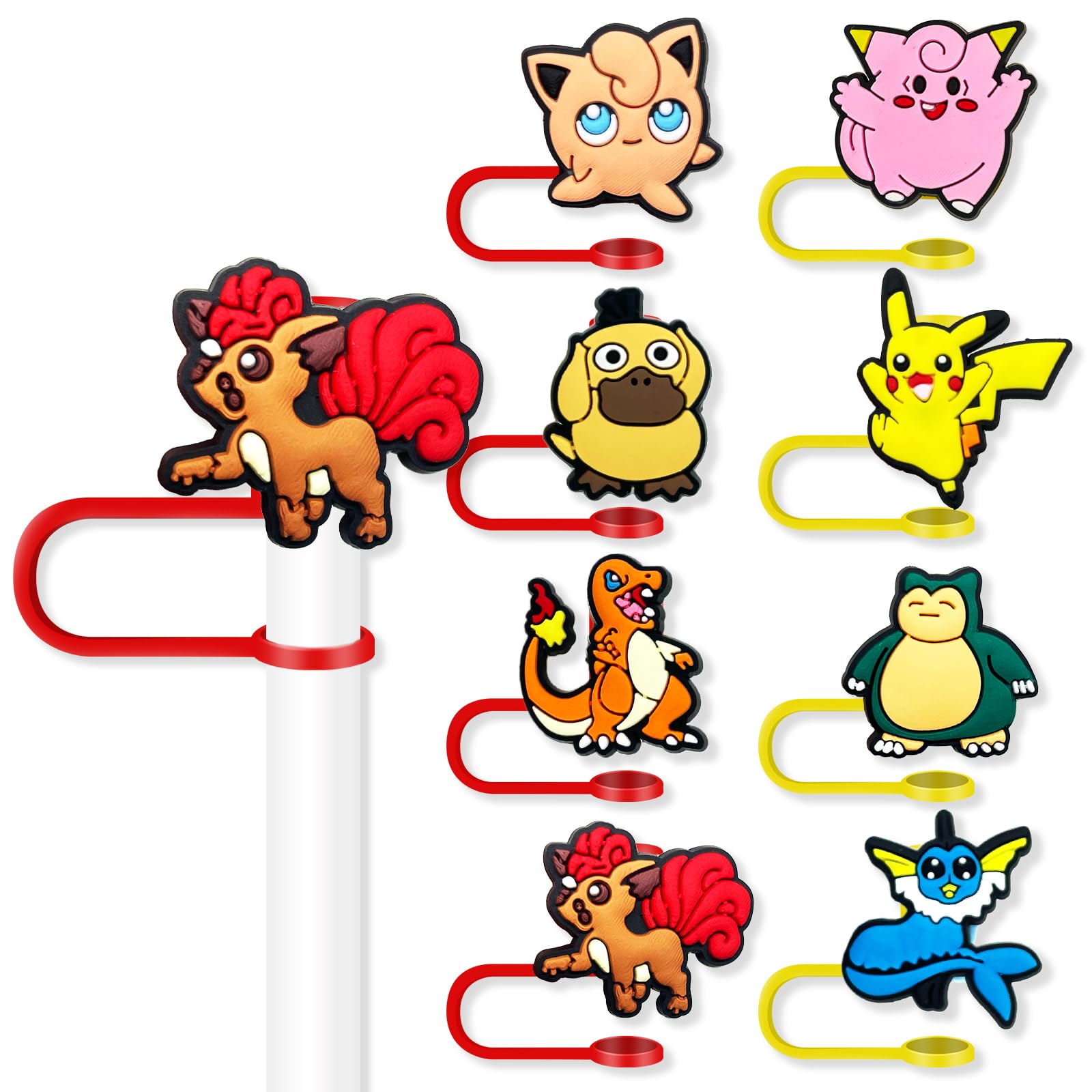 Amazon.com: 8Pcs Anime Straw Covers Cap for Tumblers Stanley Cup, 10mm ...