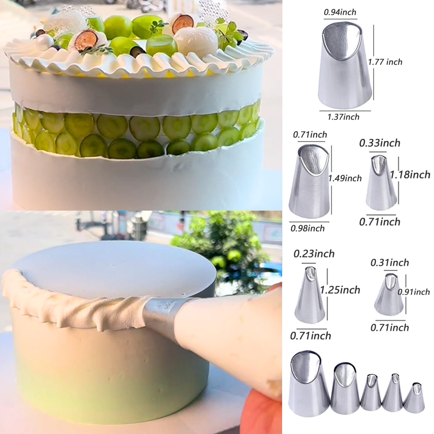 Snapklik.com : 5PCS Rose & Chrysanthemum Piping Tips, Stainless Steel ...