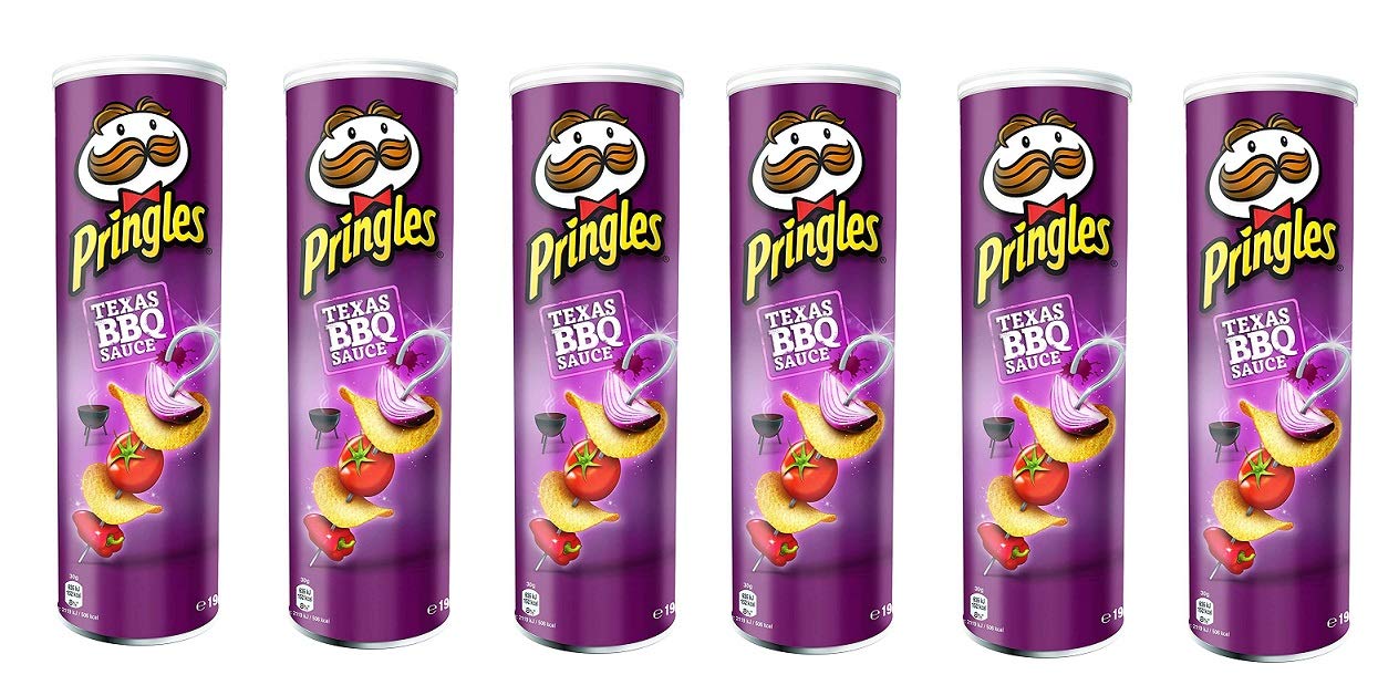 Pringles Texas BBQ Barbecue Patatine Grill 160 g Potato Chips Pack of 6 ...