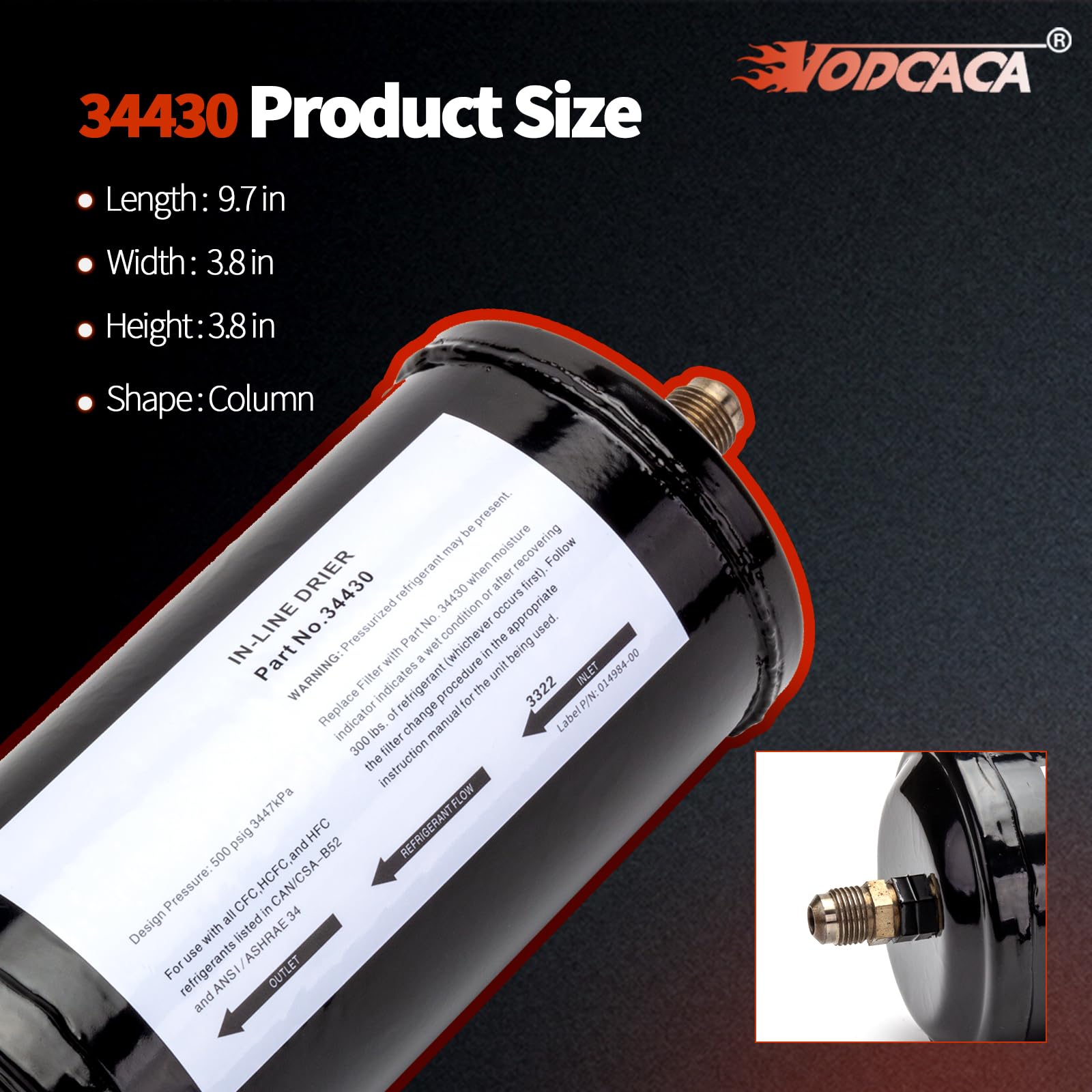 Snapklik.com : VODCACA 34430 A/C Recycling Filter Drier Fit For ...