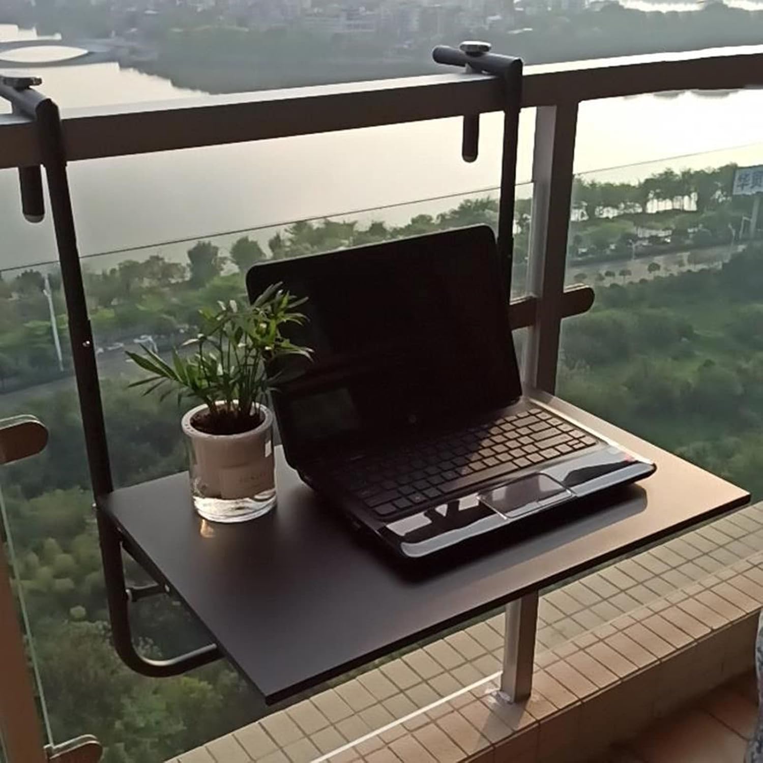 Folding Hanging Table Adjustable Balcony Railing Deck Table Wall ...