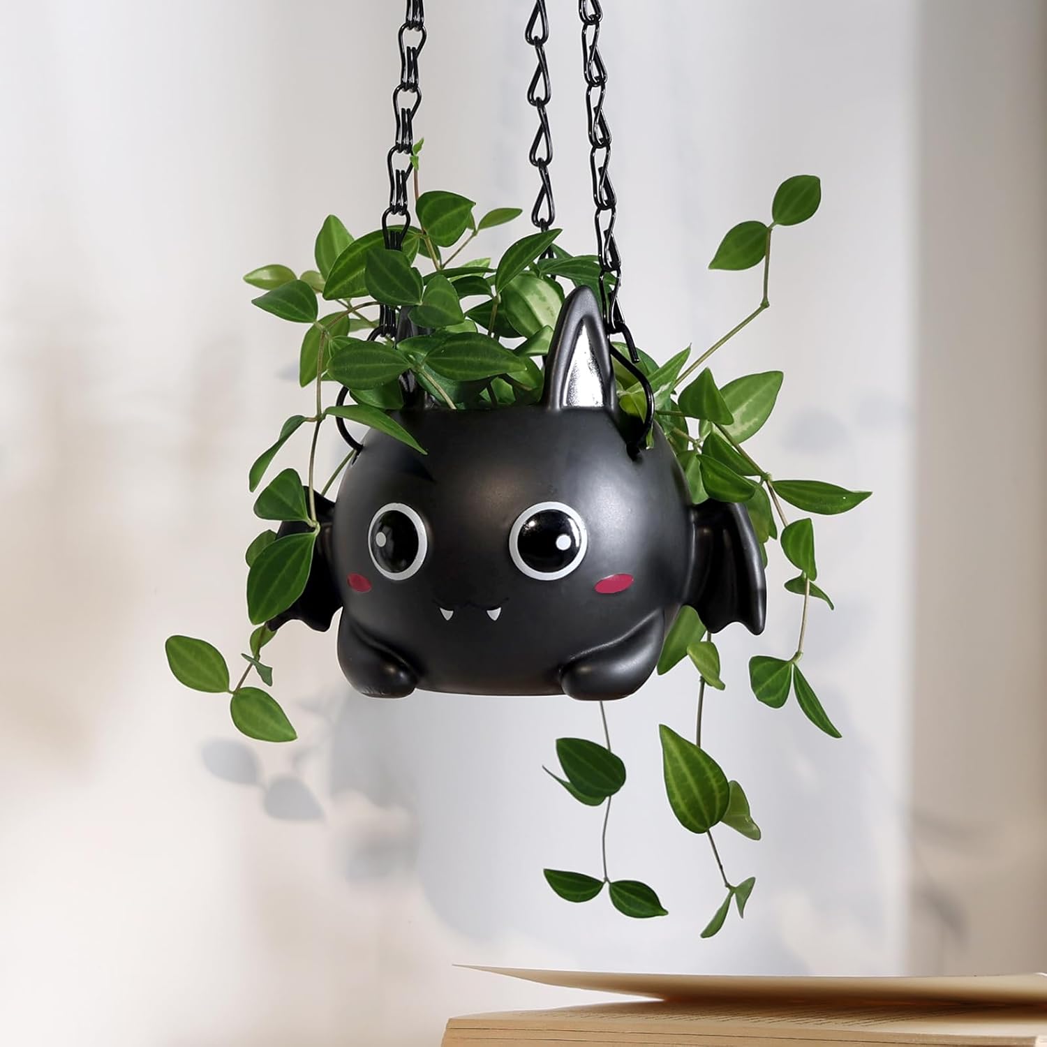 Amazon.com : Tuitessine Halloween Bat Hanging Planter Pot Decor Flower ...