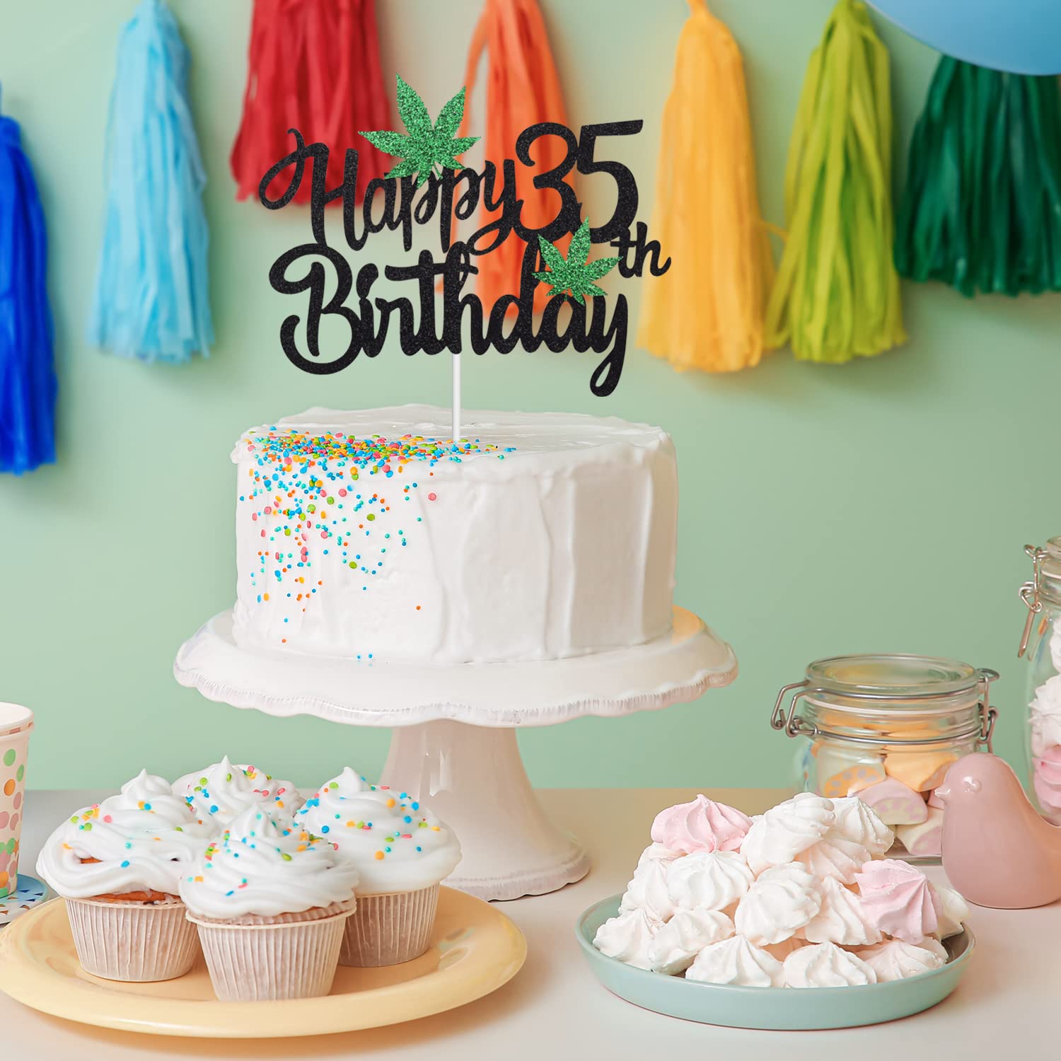Snapklik.com : Pot Leaves Happy 35th Birthday Cake Topper - 35th ...