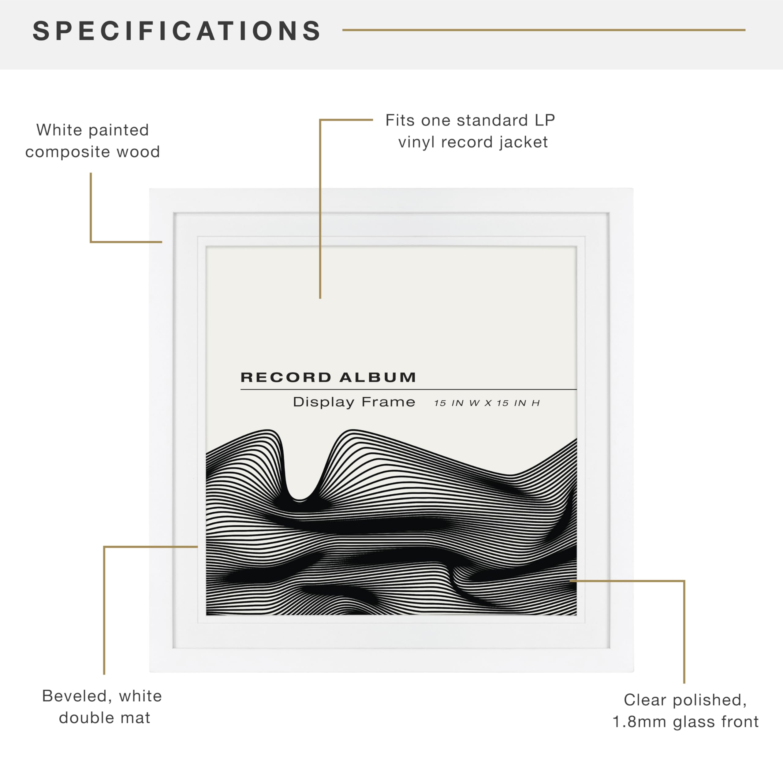 Snapklik.com : MCS Single Matte Record Album Frame, 15x15 Record Frame ...