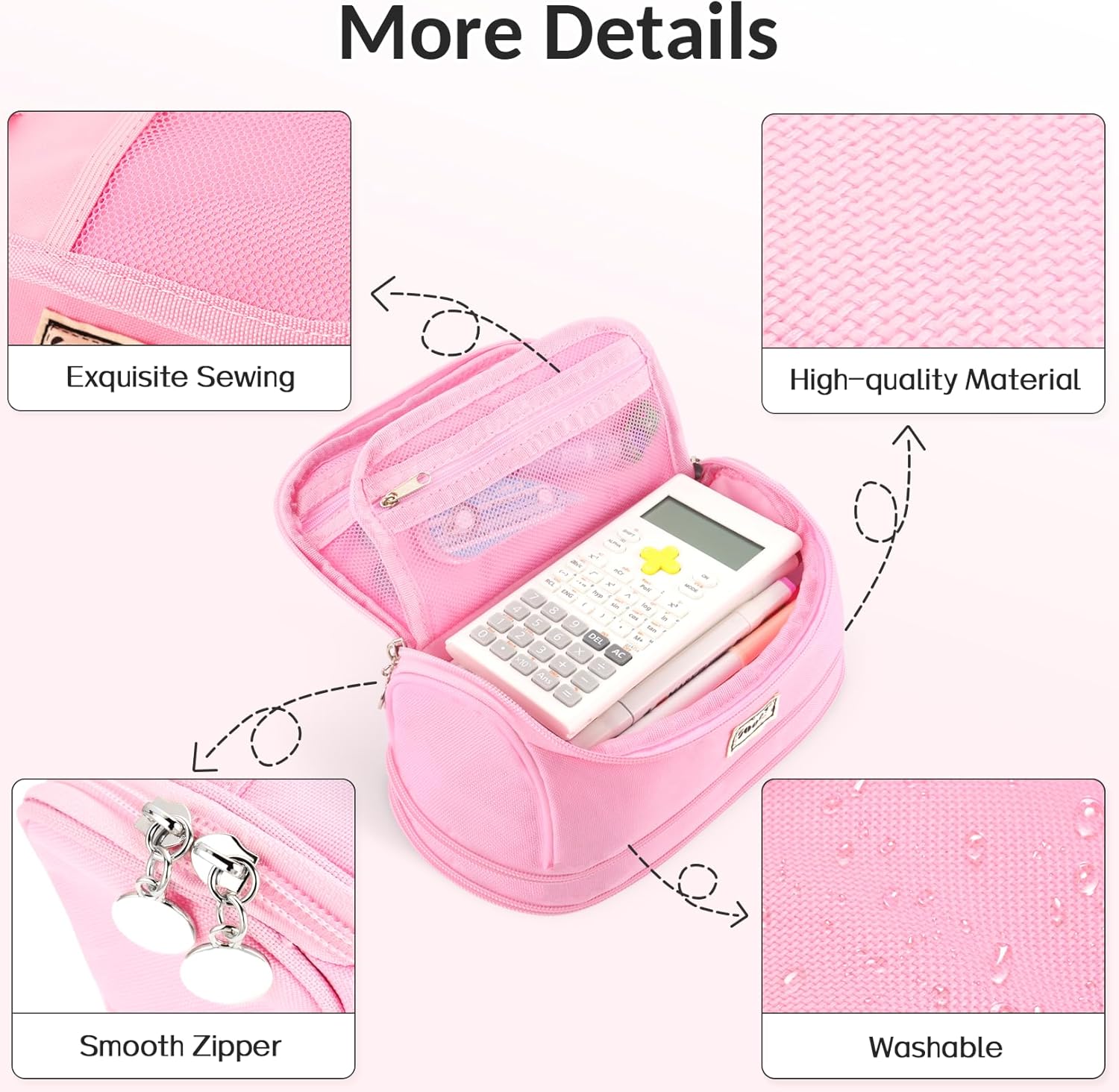 Sooez Super Large Pencil Case, Expandable Extra Big Capacity Pencil ...