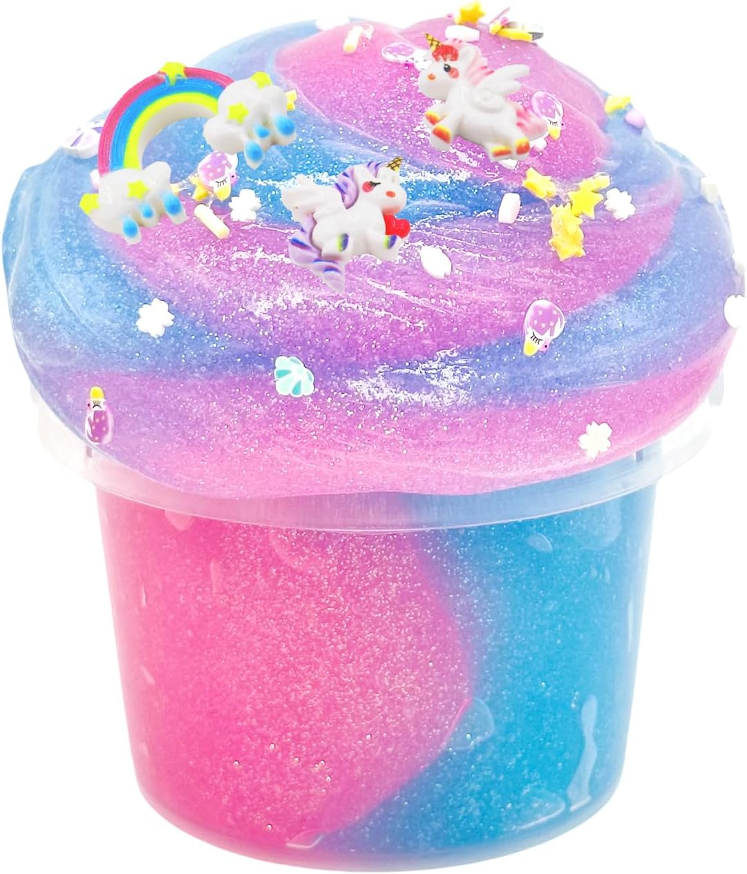 Amazon.com: Big Bucket Premade Blue and Pink Galaxy Slime, Stretchy Non ...