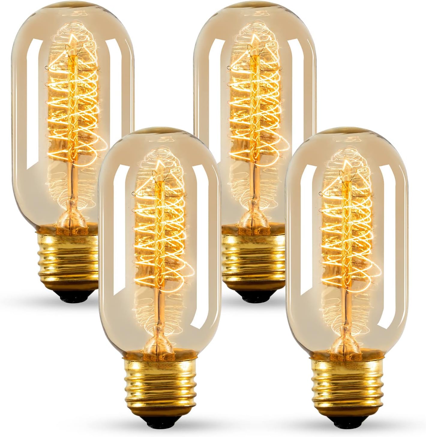 HUIBONA E27 Vintage Edison Light Bulbs 40W Dimmable Spiral Filament ...