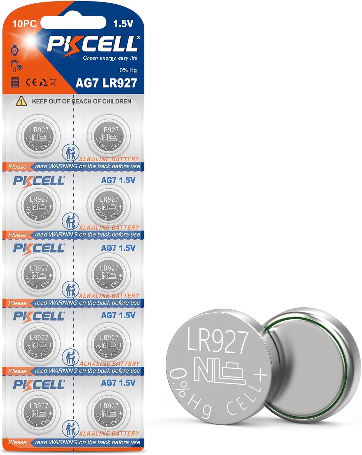 PKCELL AG7 SR927w Battery Watch AG7 395 399 LR927 Coin Cell Battery ...