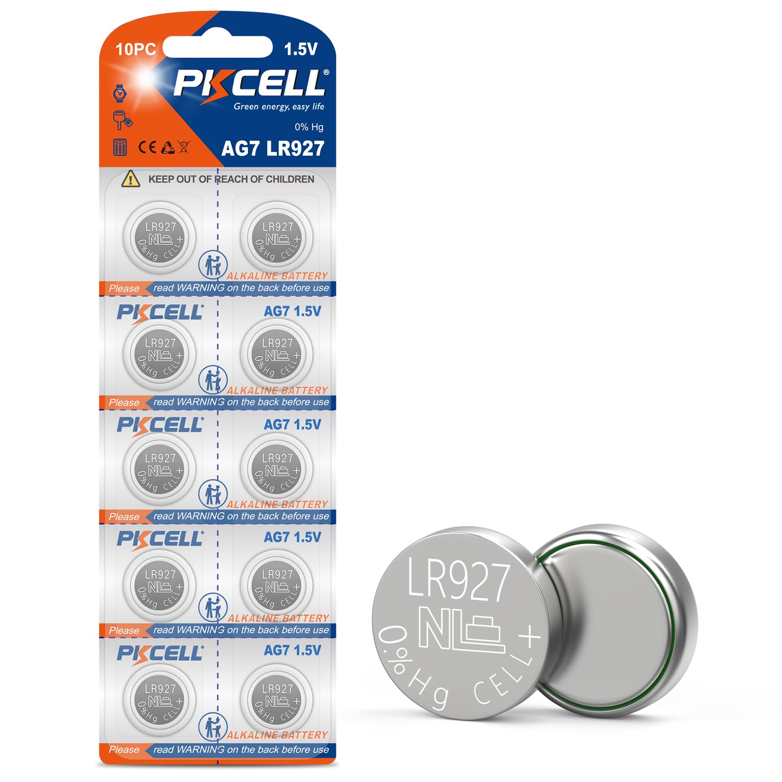 PKCELL AG7 SR927w Battery Watch AG7 395 399 LR927 Coin Cell Battery ...