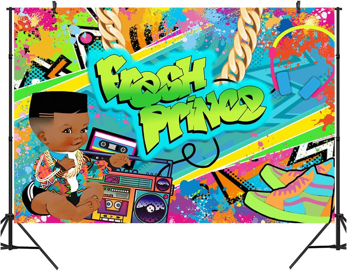 Amazon.com : Joliaco The Fresh Prince Baby Shower Backdrop Hip Pop ...