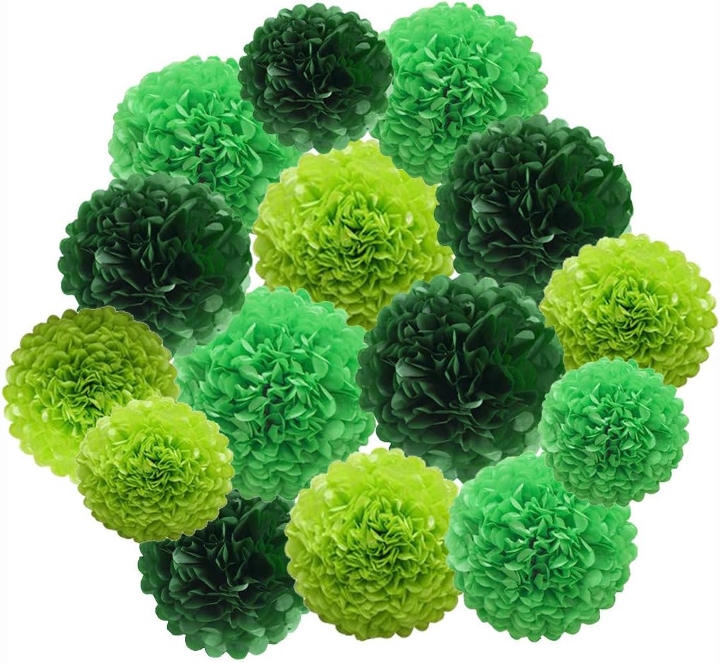 Amazon.com: Lucky Green Tissue Paper Pom Poms, St. Patrick's Day Party ...