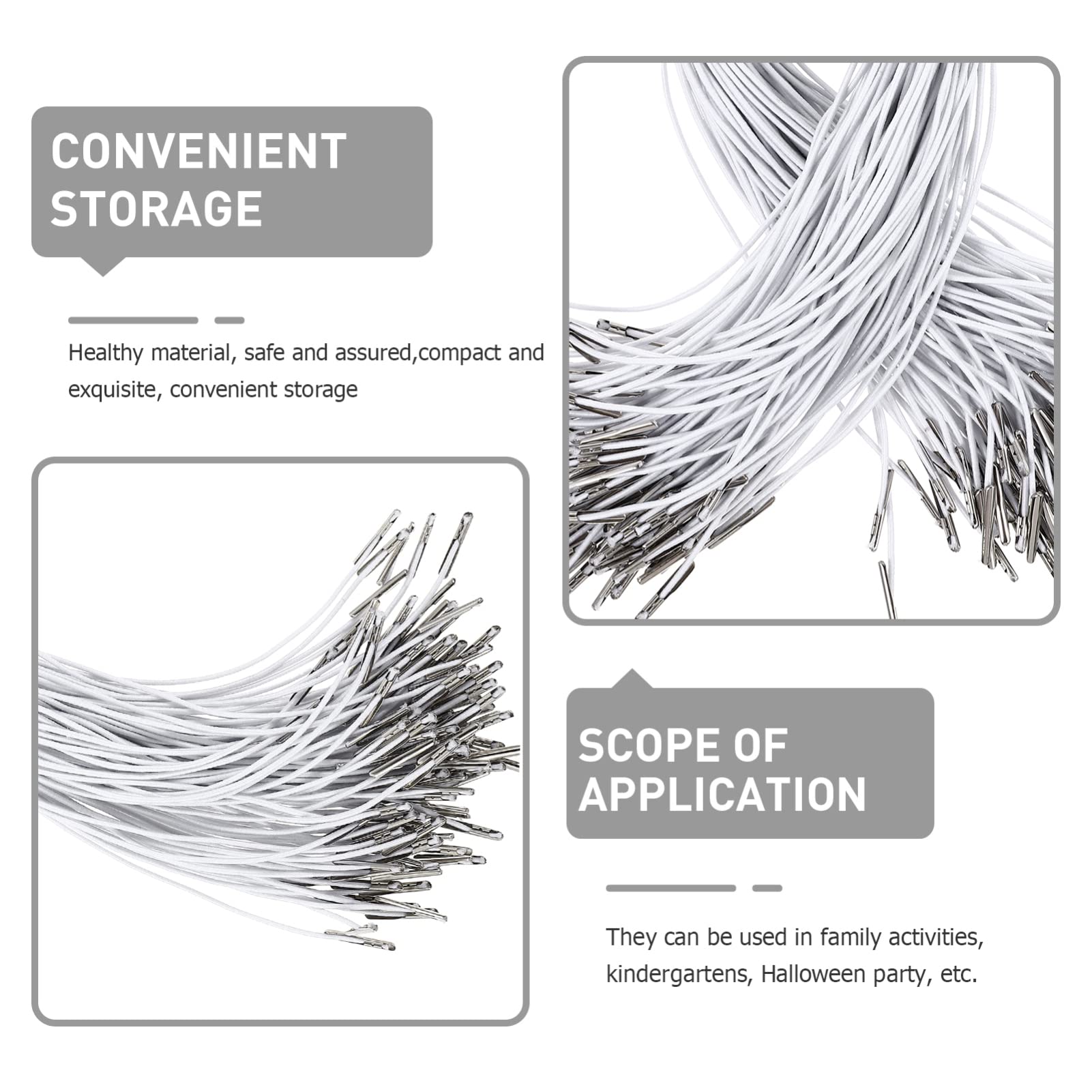 EXCEART 100pcs Elastic Barbed Cord Stretch Round Strings with Silver ...