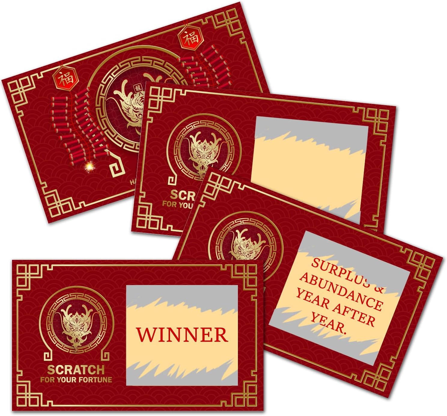 Amazon.com: Chinese New Year Scratch Off Game Cards (36 Packs) Lunar ...