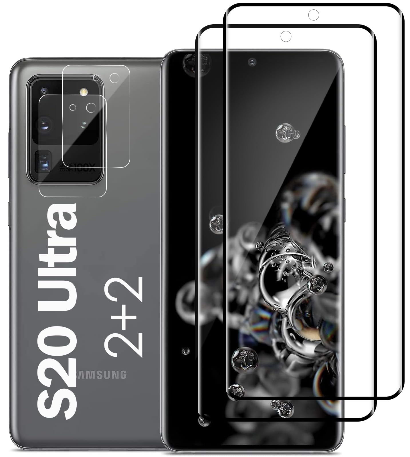 Amazon.com: [2+2 Pack] Galaxy S20 Ultra 5G Tempered Glass Screen ...