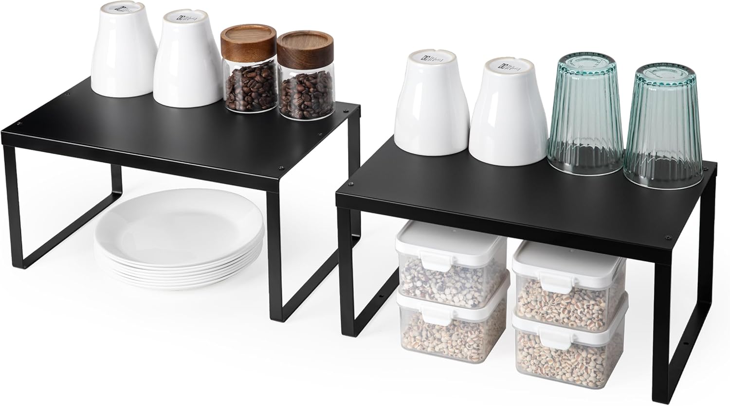 Amazon.com: Nxconsu 2Pack Cabinet Shelf Expandable Stackable Organizer ...