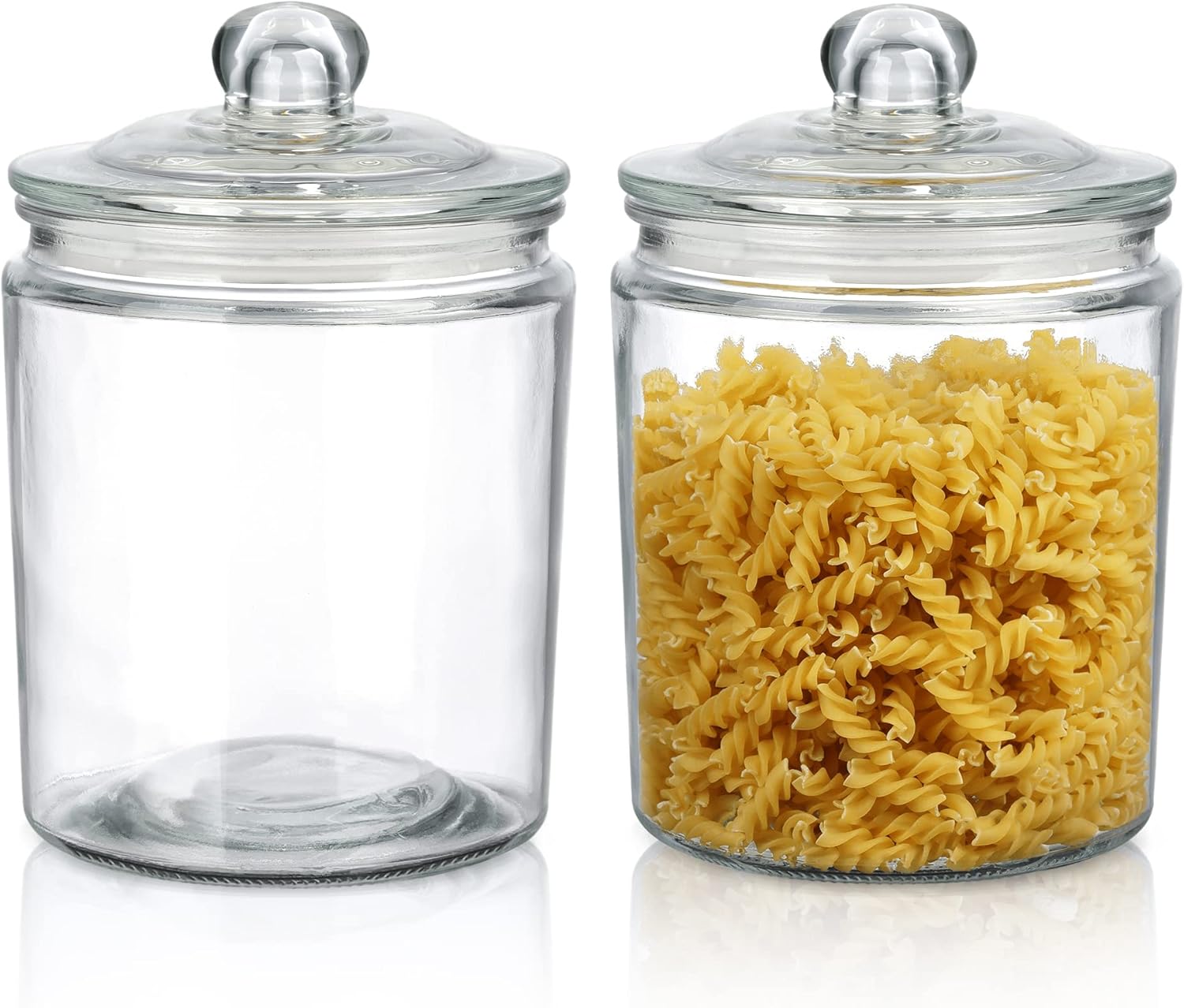 Amazon.com: Joeyan Glass Cookie Jar,Wide Mouth Glass Canister with ...