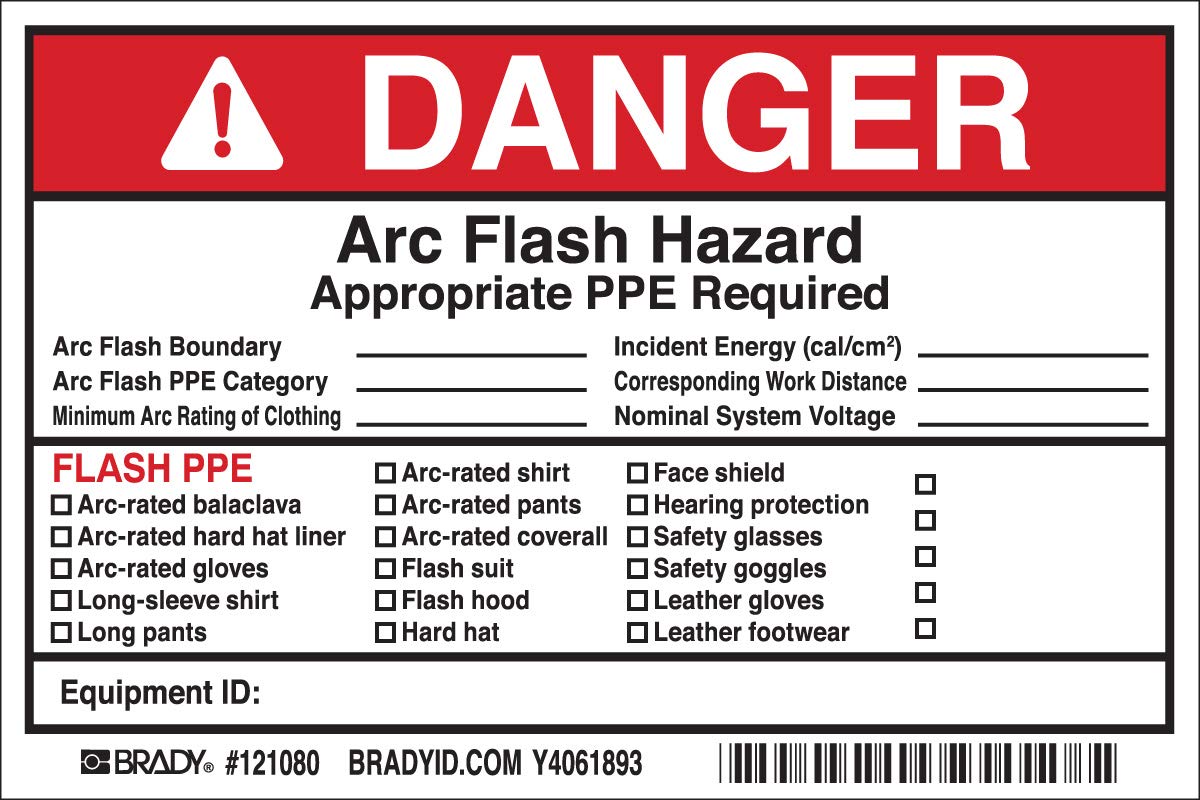 Snapklik.com : Brady 121080 Vinyl Write-On Arc Flash Labels
