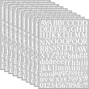 Amazon.com: 1320 Pcs 1 inch White Vinyl Letter Stickers,10 Sheets Small ...