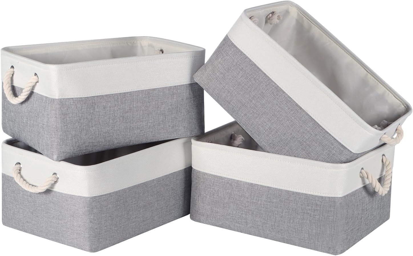 Storage Baskets for Shelves, Canvas Storage Boxes with Handles, Fabric ...