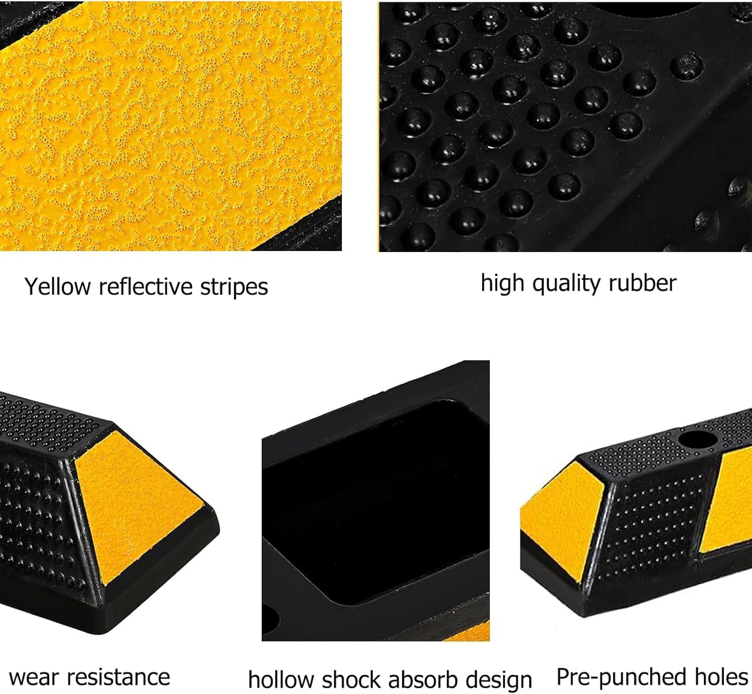 Snapklik.com : 2 Pack Rubber Curb Parking Garage Floor Stopper -72.8 ...