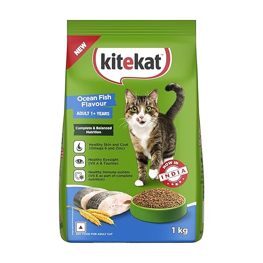 Kitekat Adult (1+ Years) Dry Cat Food, Ocean Fish Flavour, 1kg ...