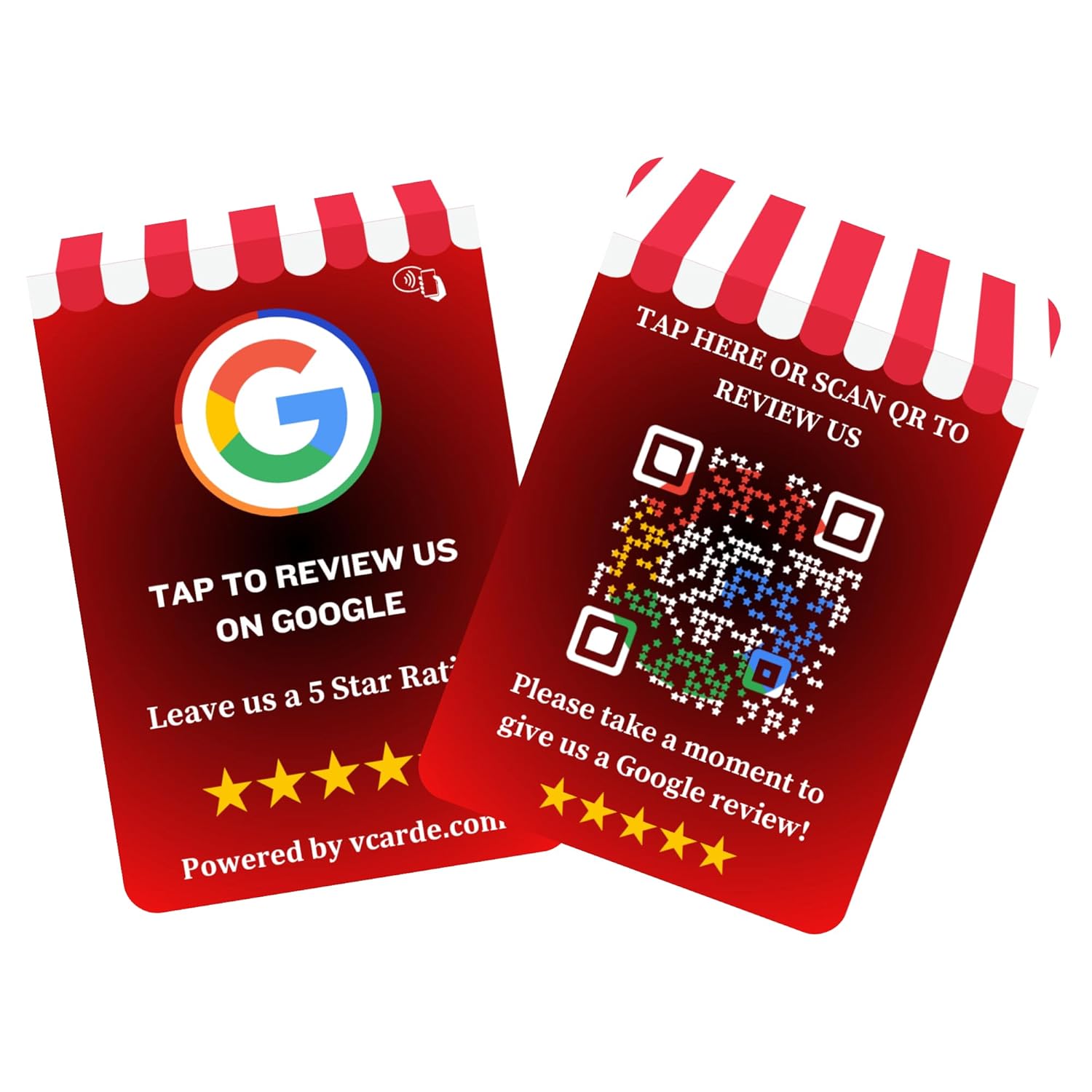 Google Review NFC Card | Designer QR Code - Pre-Made | White Colour ...
