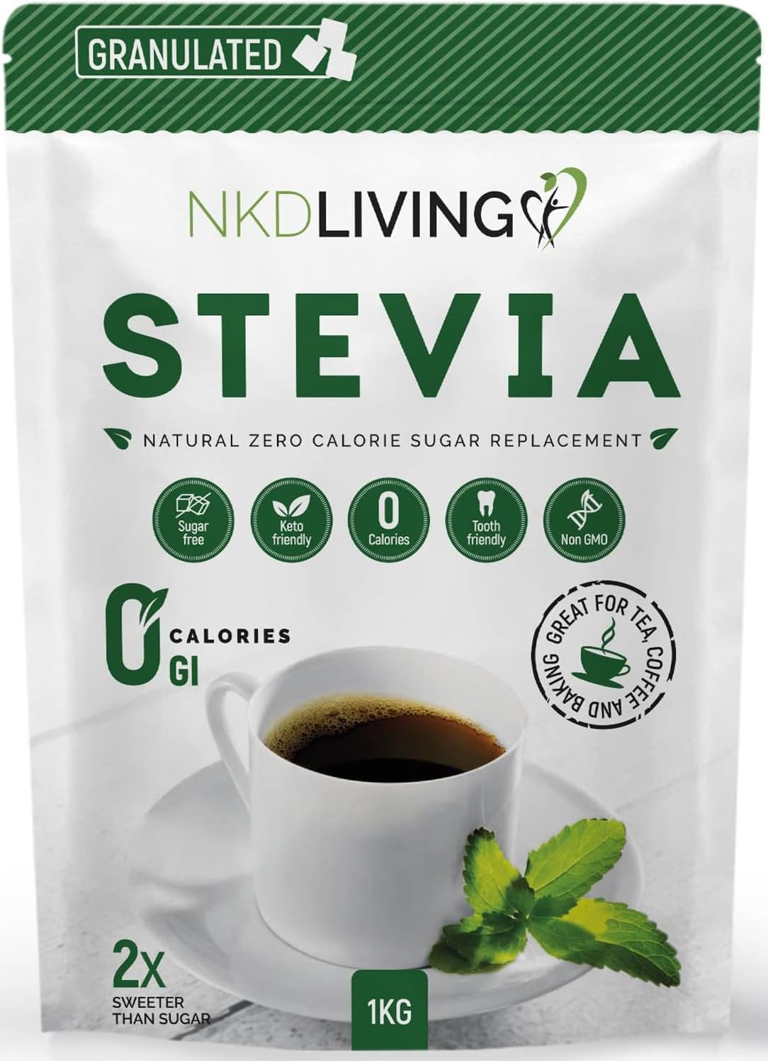 NKD Living Stevia Sweetener granules - 1kg : Amazon.co.uk: Grocery