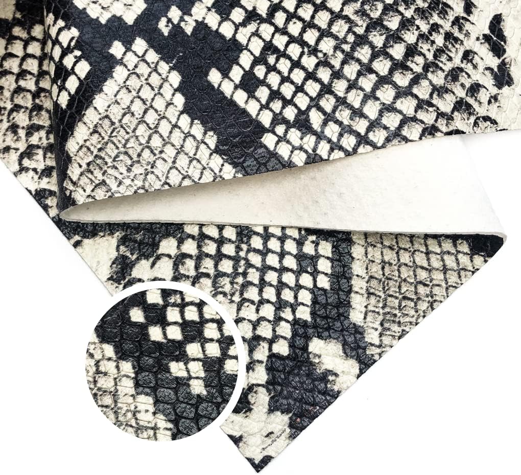 Amazon.com: Black and White Snake Leather Sheets: Real Lambskin Leather ...