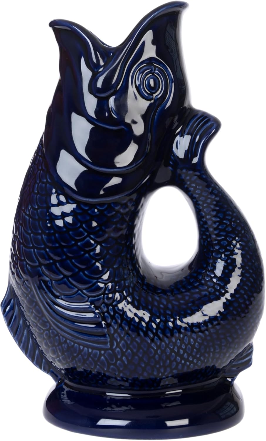 Gurgly Iconic Cobalt Blue Glug Jug Large 28cm 1.4L – Fish Water Jug ...