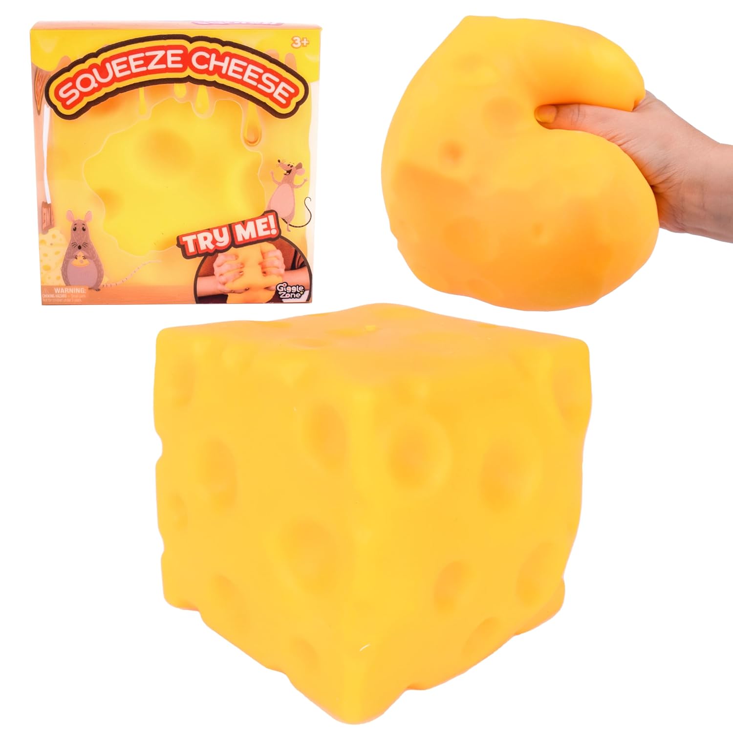 Amazon.com: Giggle Zone Squeeze Cheese - Extra Large Squishy Cheese ...