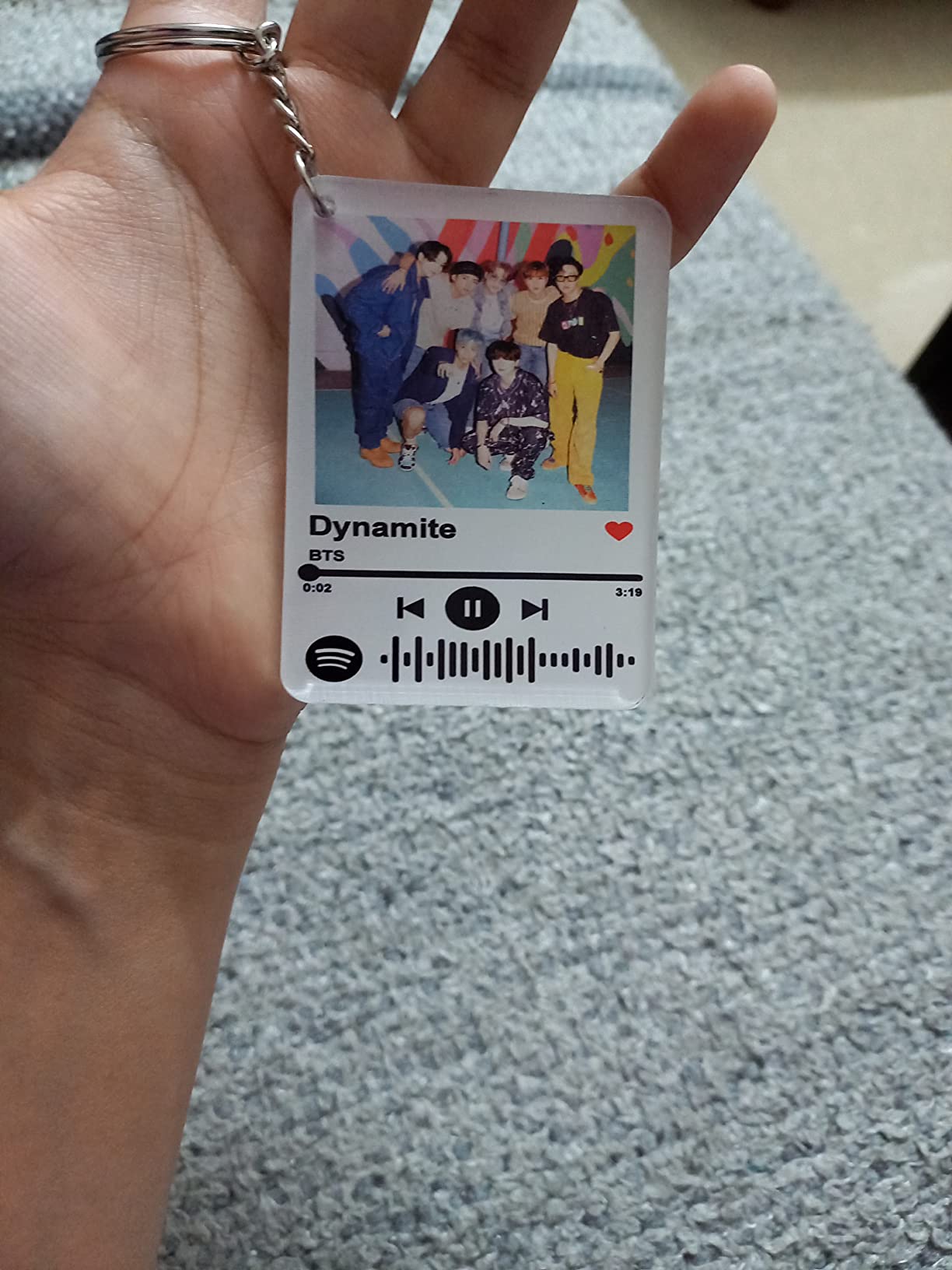 BTS Dynamite Spotify Keychain : Amazon.in: Bags, Wallets and Luggage