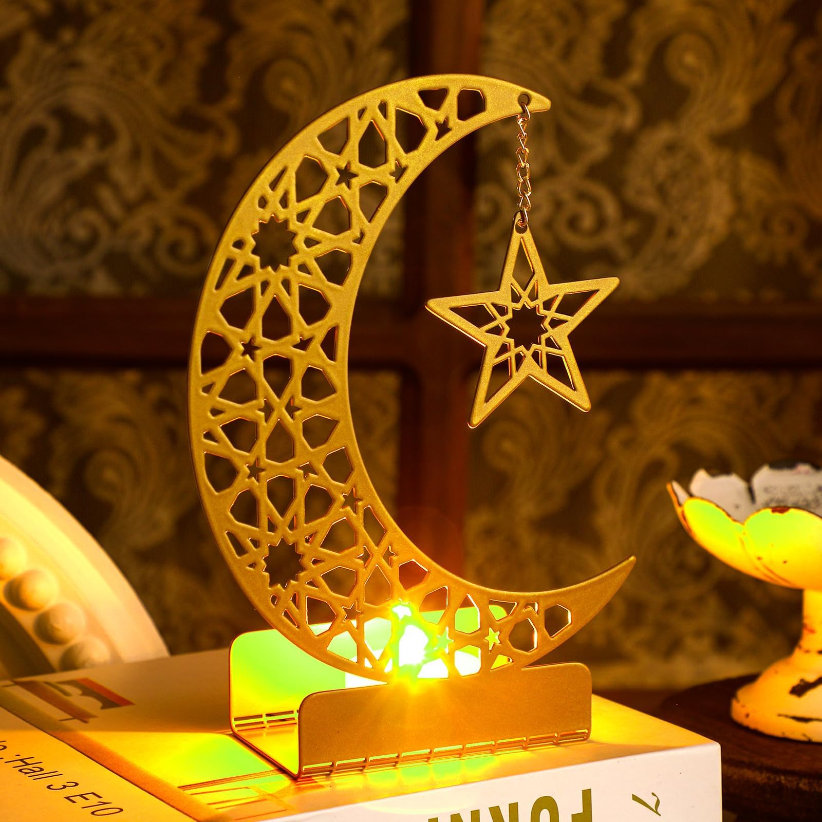 Amazon.com: Glooglitter Eid Crafts Night Light 3D Metal Ramadan Eid ...