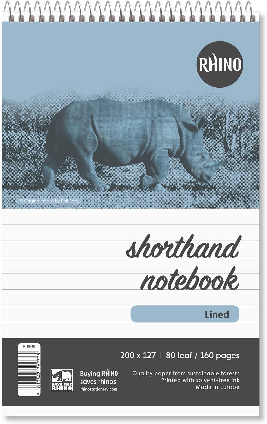 Rhino Shorthand Notebook, 160 Page / 8mm Lined Notepad, 1 Pack ...