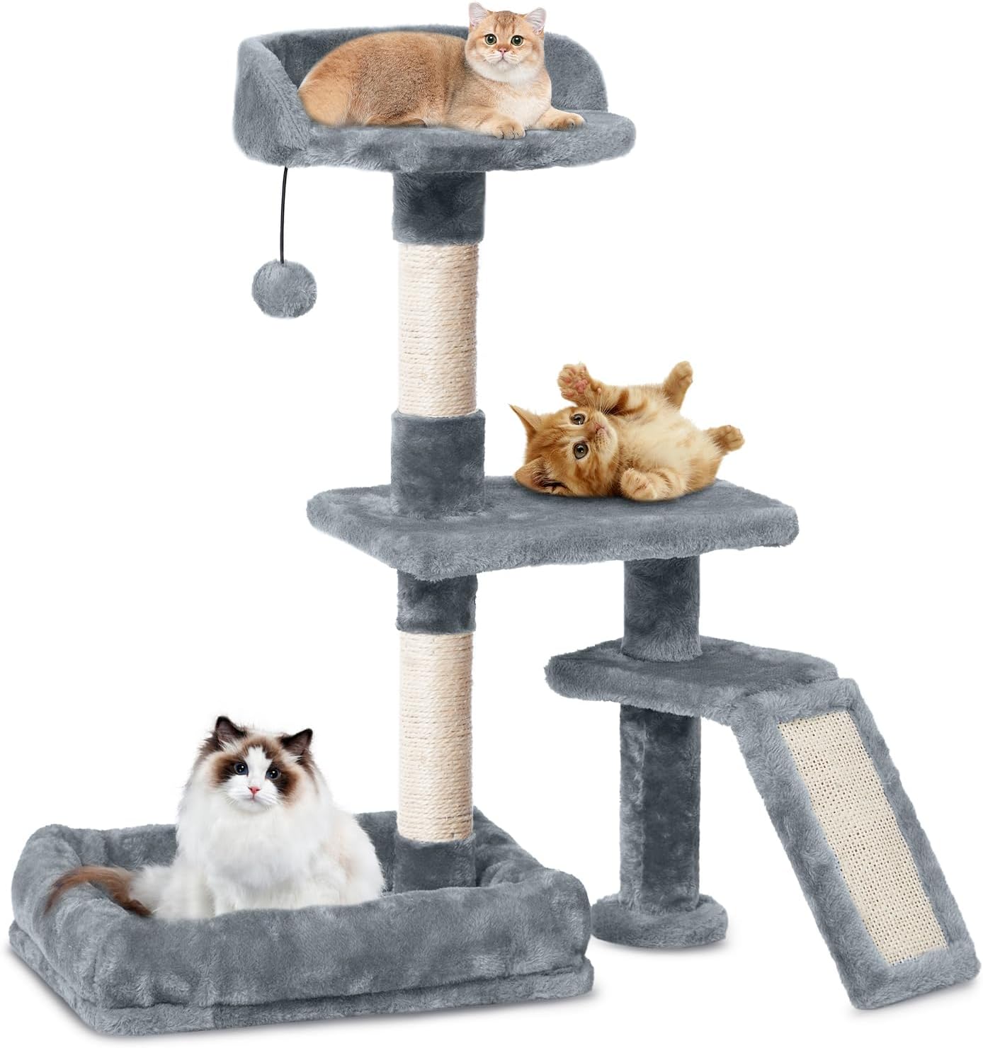 Amazon.com : Nineshi Cat Tree for Indoor Cats, 25 Inch Cat Tree with ...