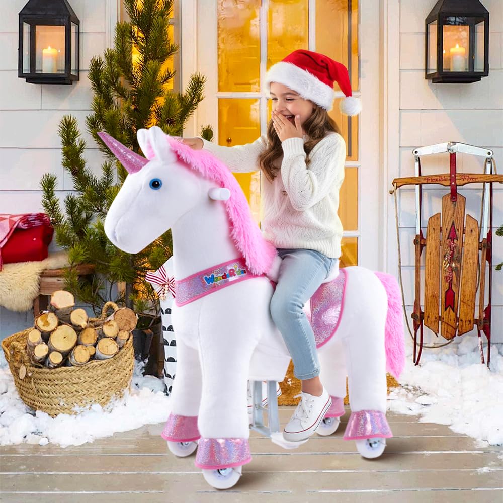 Snapklik.com : WondeRides Ride On Unicorn Horse Pink Pony Cycle Toy, 30 ...