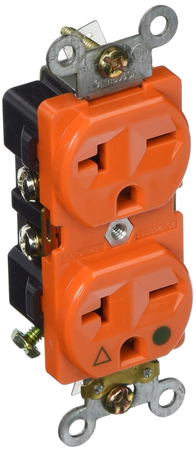Morris 82238 Isolated Ground Duplex Receptacle, 20 Amp Current, 250V ...