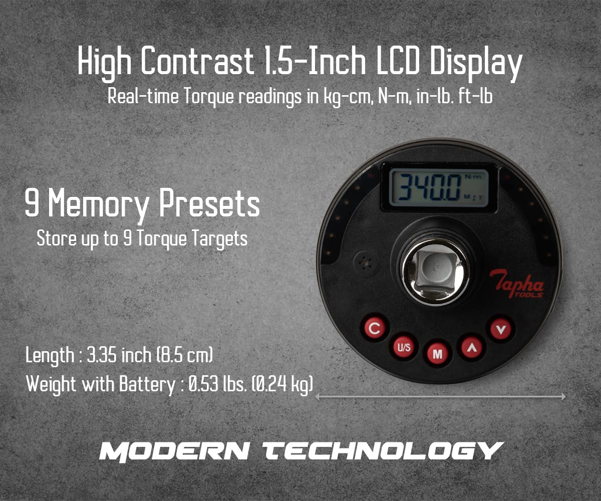 Snapklik.com : Tapha Tools 1/2 Inch Digital Angle Torque Adapter, 12.5 ...