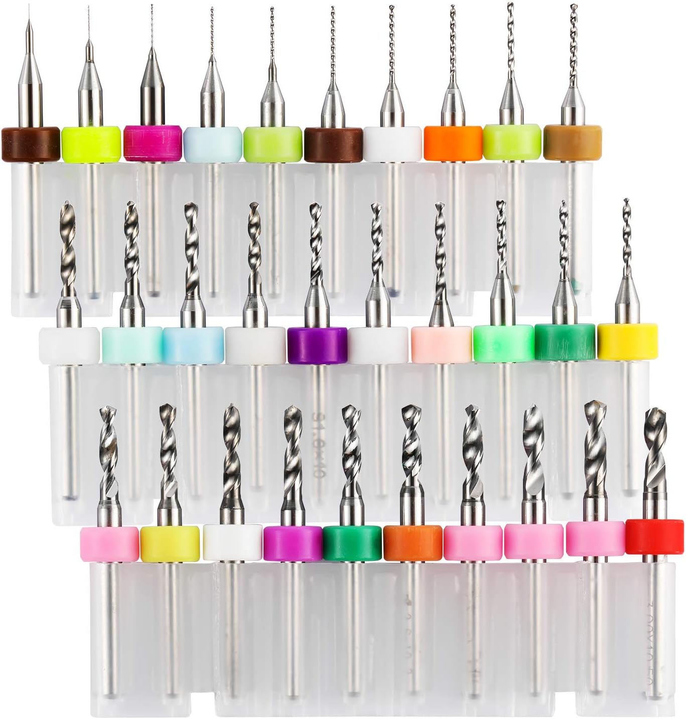 Genmitsu 30pcs PCB Drill Bits Set, 0.1mm-3.0mm, 1/8" Shank Spiral Flute ...