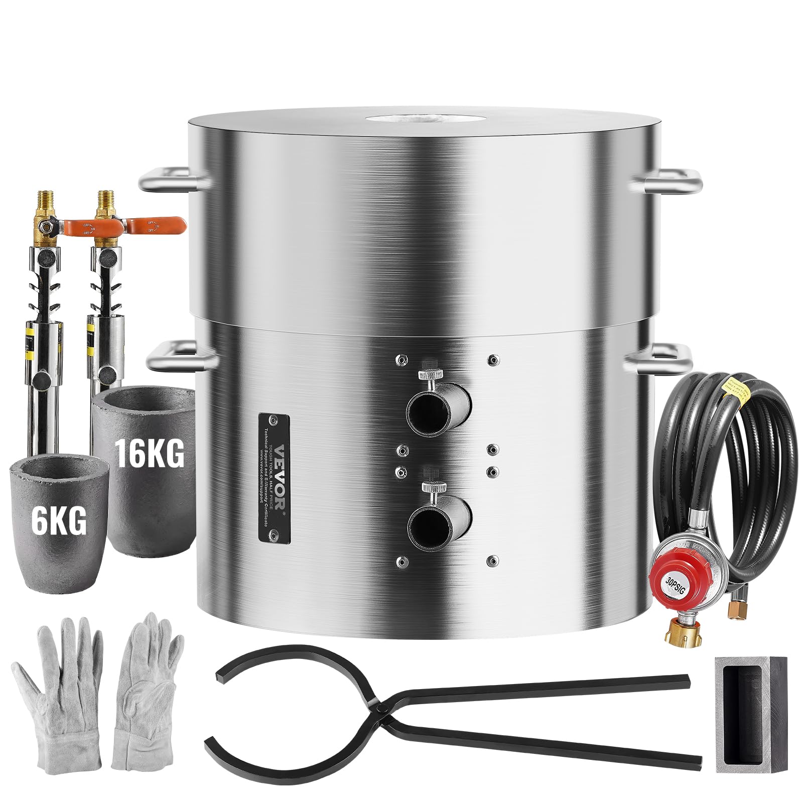 Amazon.com: VEVOR Propane Melting Furnace Kit, 16KG/35lbs Gas Metal ...