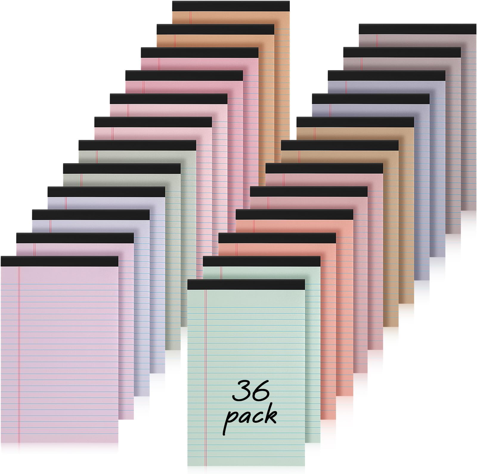 Amazon.com : Lincia 36 Pcs 5" x 8" Legal Pad Writing Notepads Small ...
