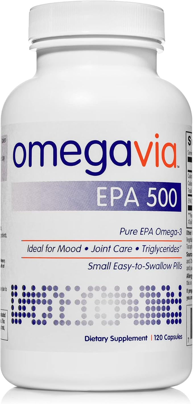 Amazon.com: OmegaVia EPA 500 Omega-3 Fish Oil, 120 Capsules, 500 mg EPA ...