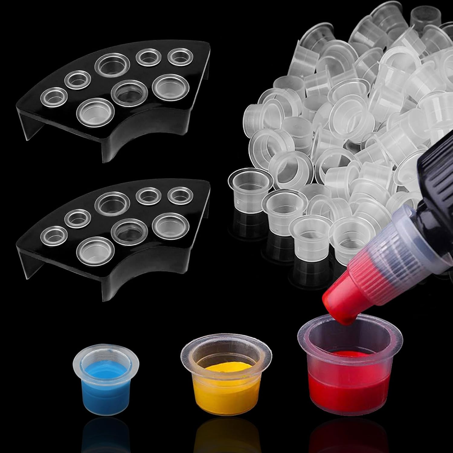 Amazon.com: 600pcs Tattoo Ink Caps Cups with 2pcs Tattoo Ink Cups ...