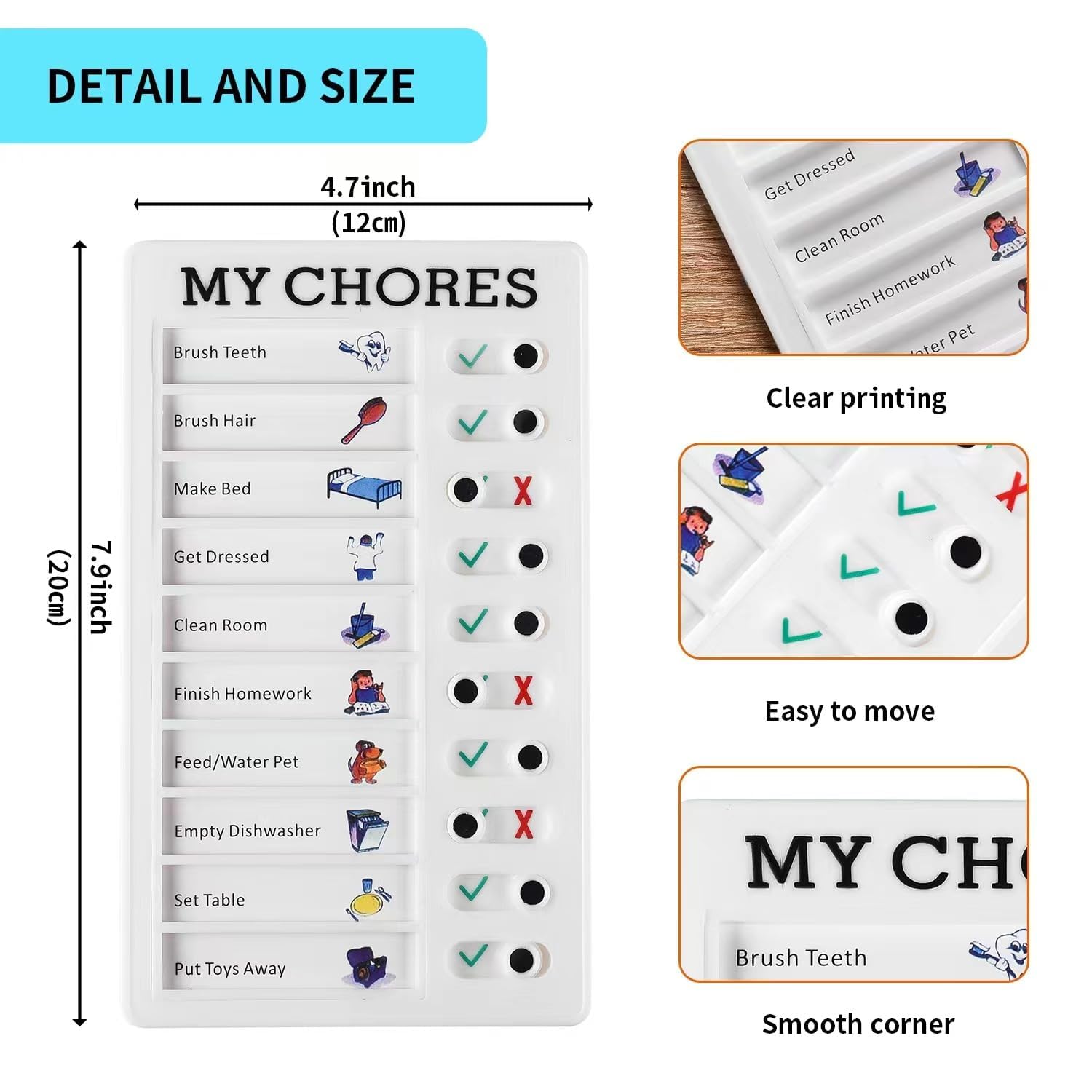 Buy Chore Chart to Do List ADHD Tool for Kids and Adults,Detachable ...