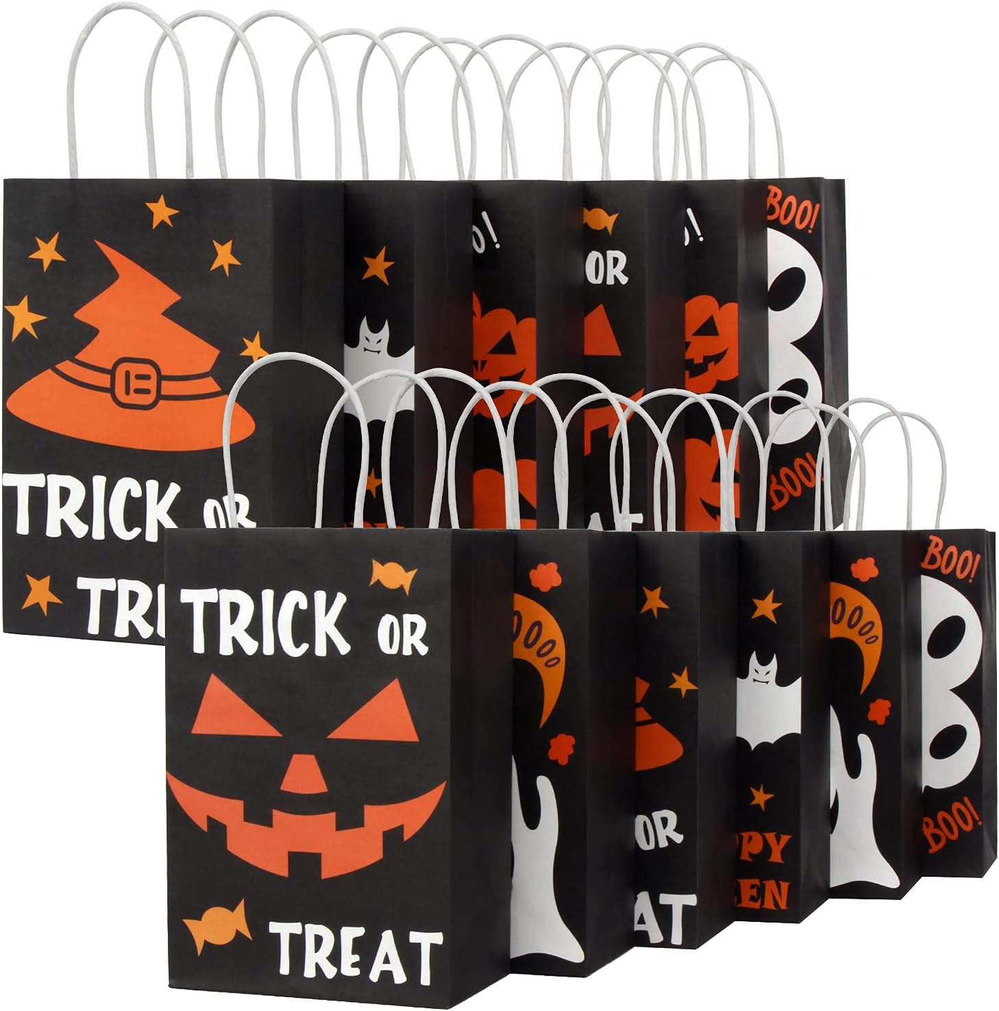 Amazon.com: LOKIPA Halloween Paper Gift Bags, 24 Halloween Paper Bags ...