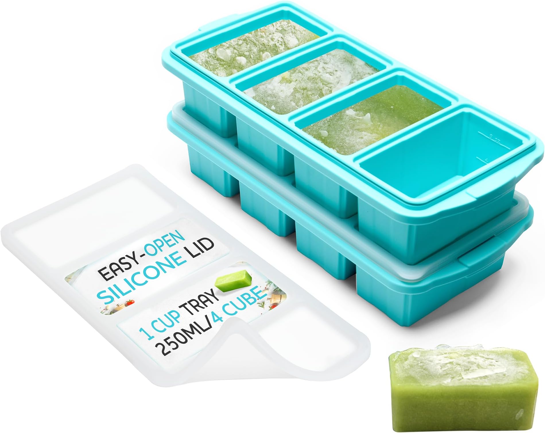 Amazon.com: Silicone Freezer Tray With Lid - Silicone Freezer Food ...