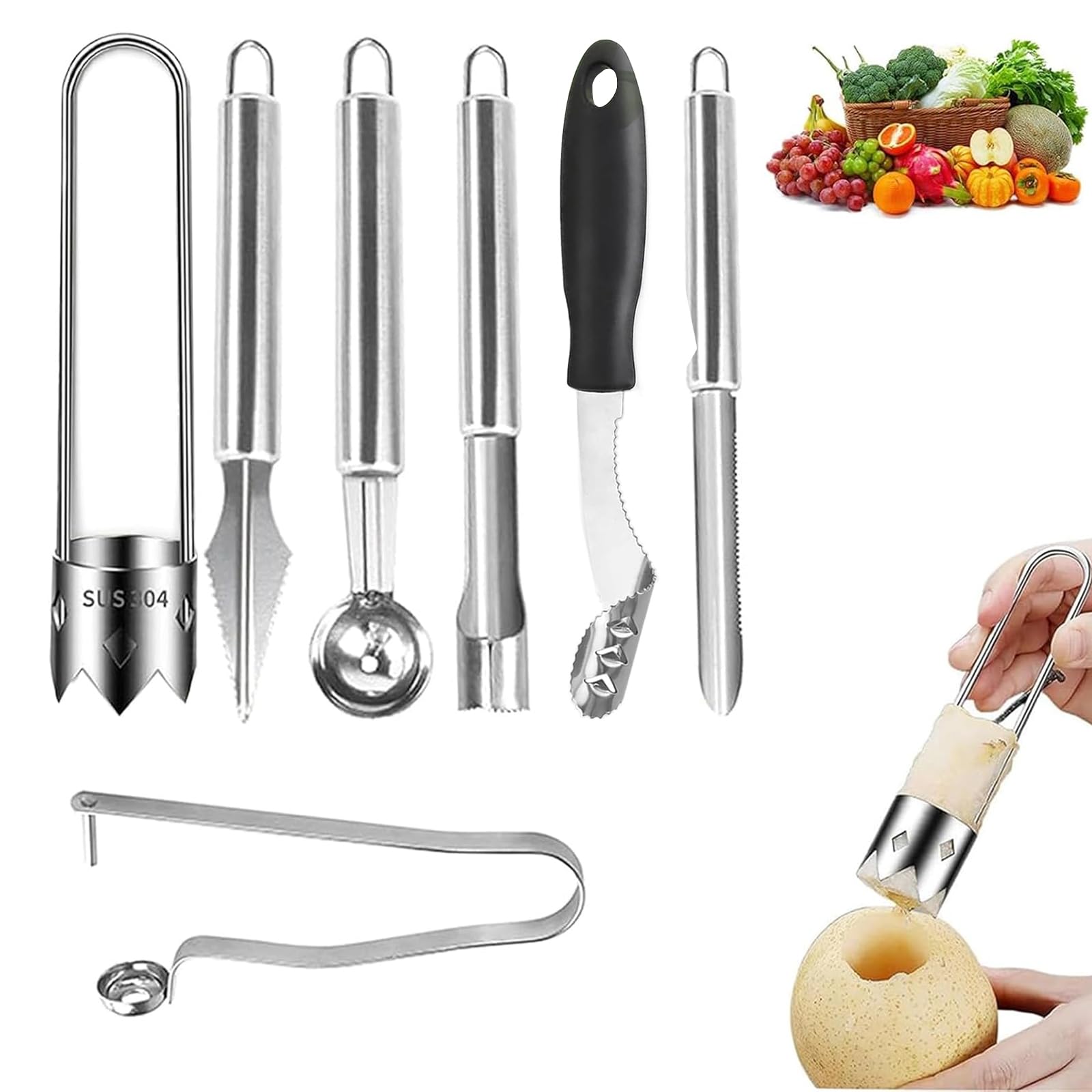 Amazon.com: Miocololy Stainless Steel Fruit and Vegetable Corer Set ...