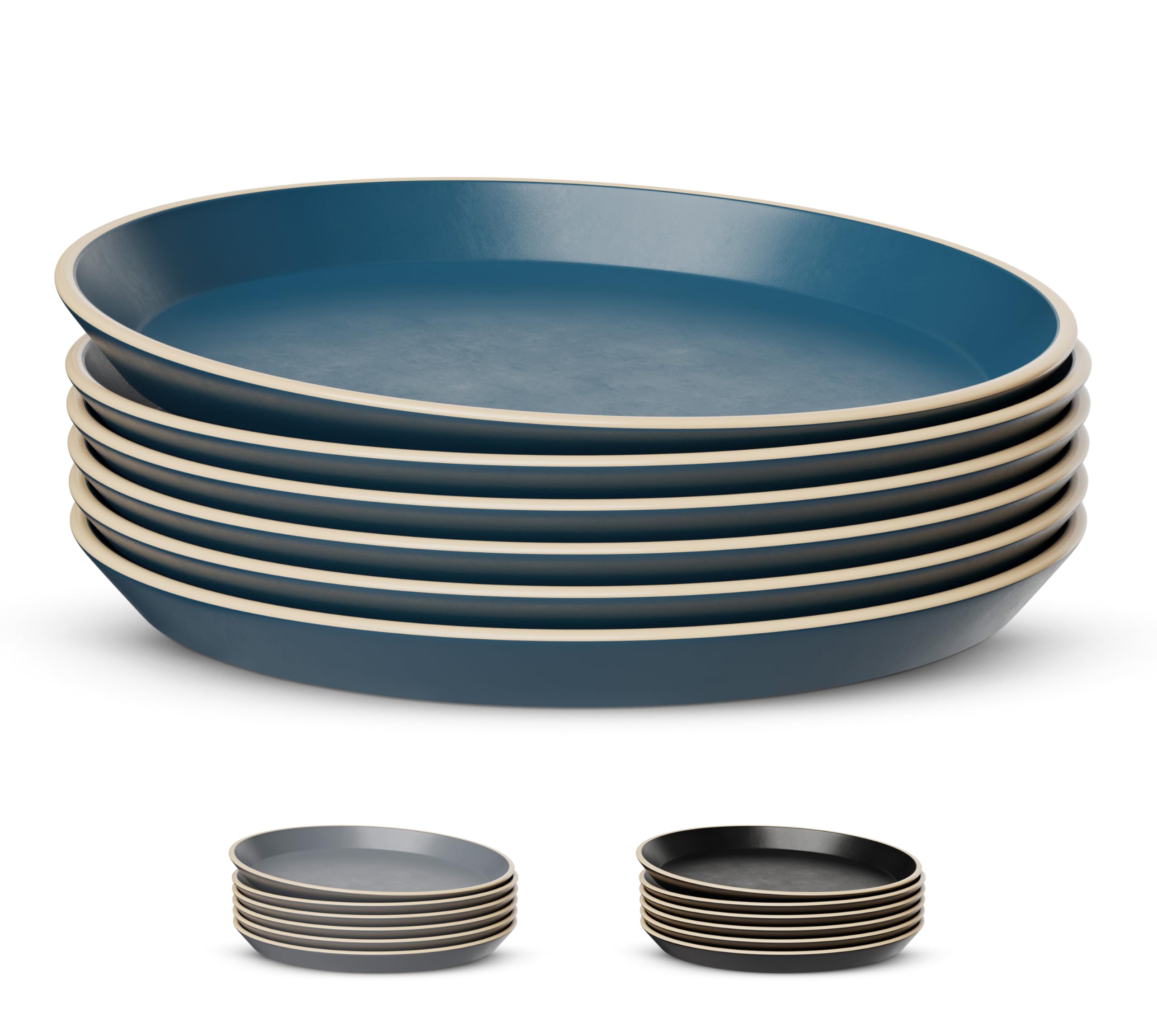 Amazon.com | KooK Dinner Plates, Ceramic Round Kitchen Dinnerware Set ...