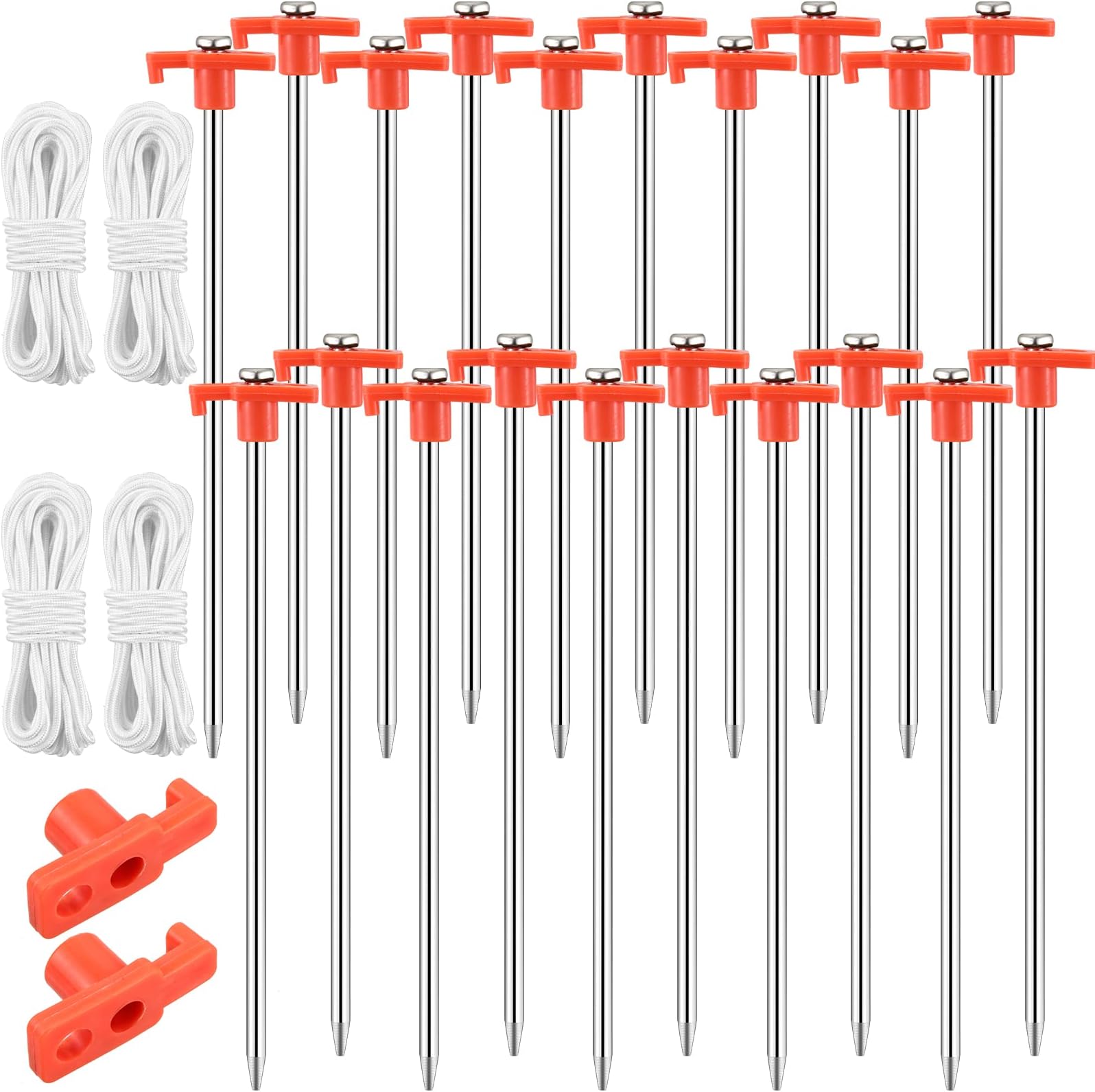 Amazon.com : Cheardia 20 Pack Tent Stakes Heavy Duty, 10.25 Inch Yard ...