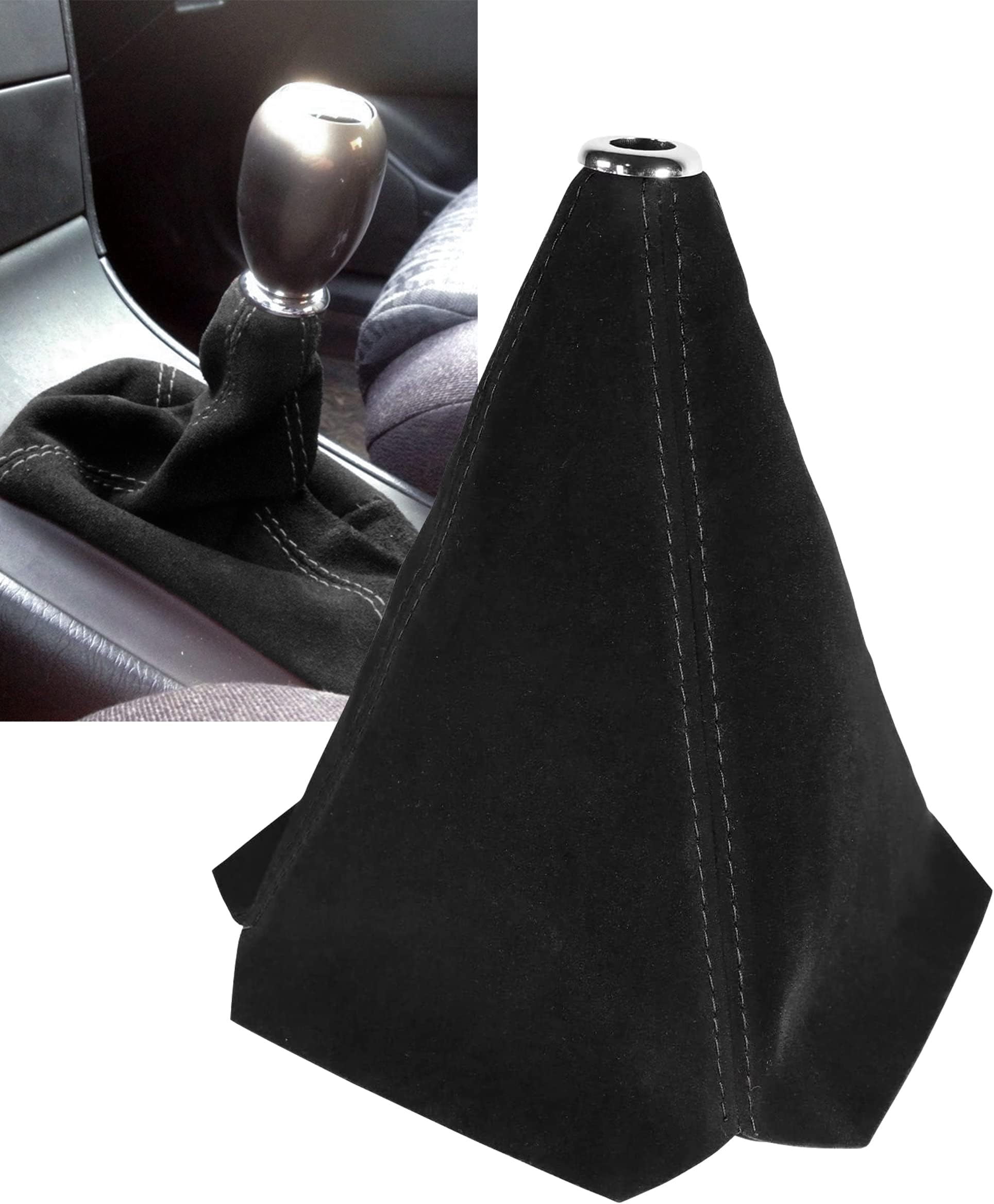 Amazon.com: X AUTOHAUX Car Shift Boot Cover Gear Shift Knob Handbrake ...