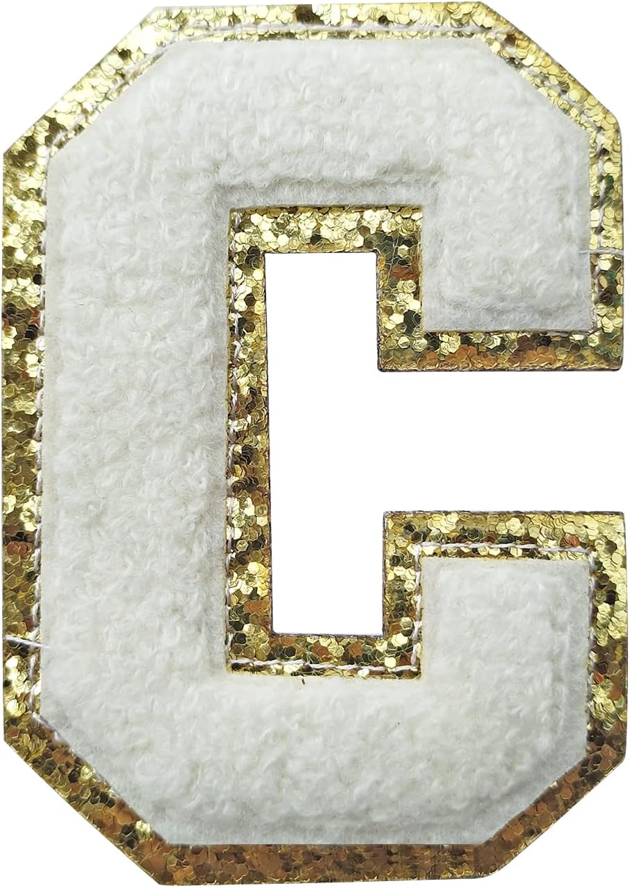 Amazon.com: Letter C - Chenille Stitch Varsity Letter Iron-On Patch by ...